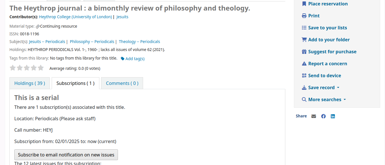 FAQ for Current Members – Heythrop Library