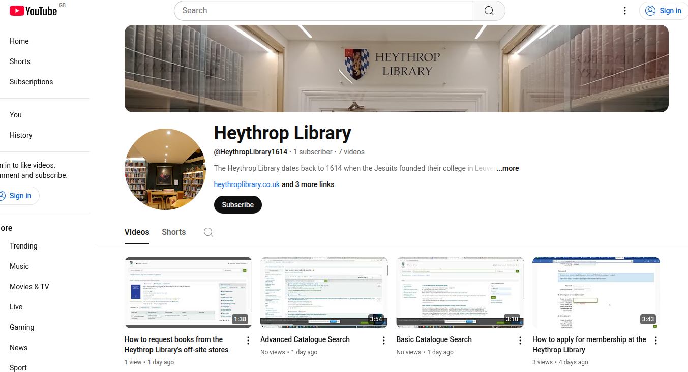 News – Heythrop Library